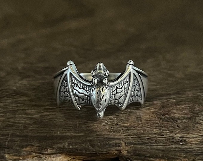 Silver Bat Ring // 925 Sterling Silver // Handcrafted // Sizes 5 to 10 ...