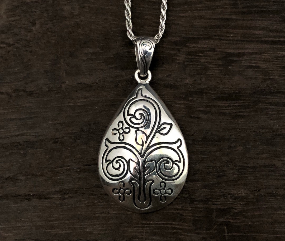 Celtic Vine and Cross Pendant - Celtic Pendant - 925 Sterling Silver ...