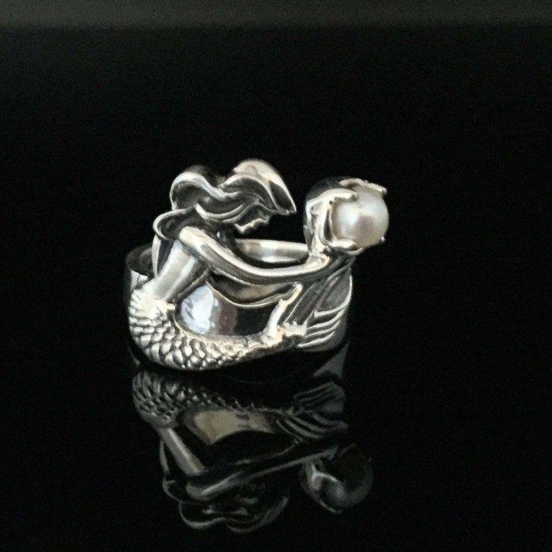 Silver Mermaid Ring - Etsy