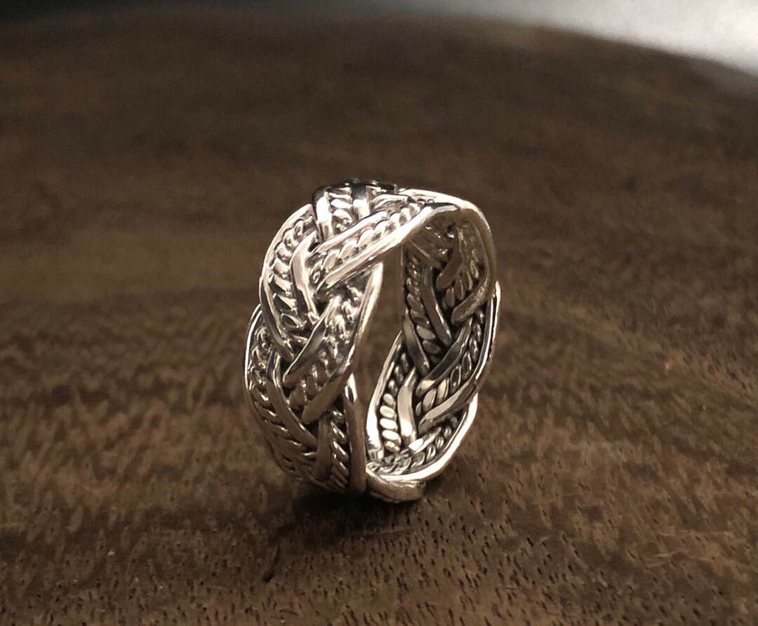 Braided Rope Silver Ring // 925 Sterling Silver // Celtic Ring - Etsy