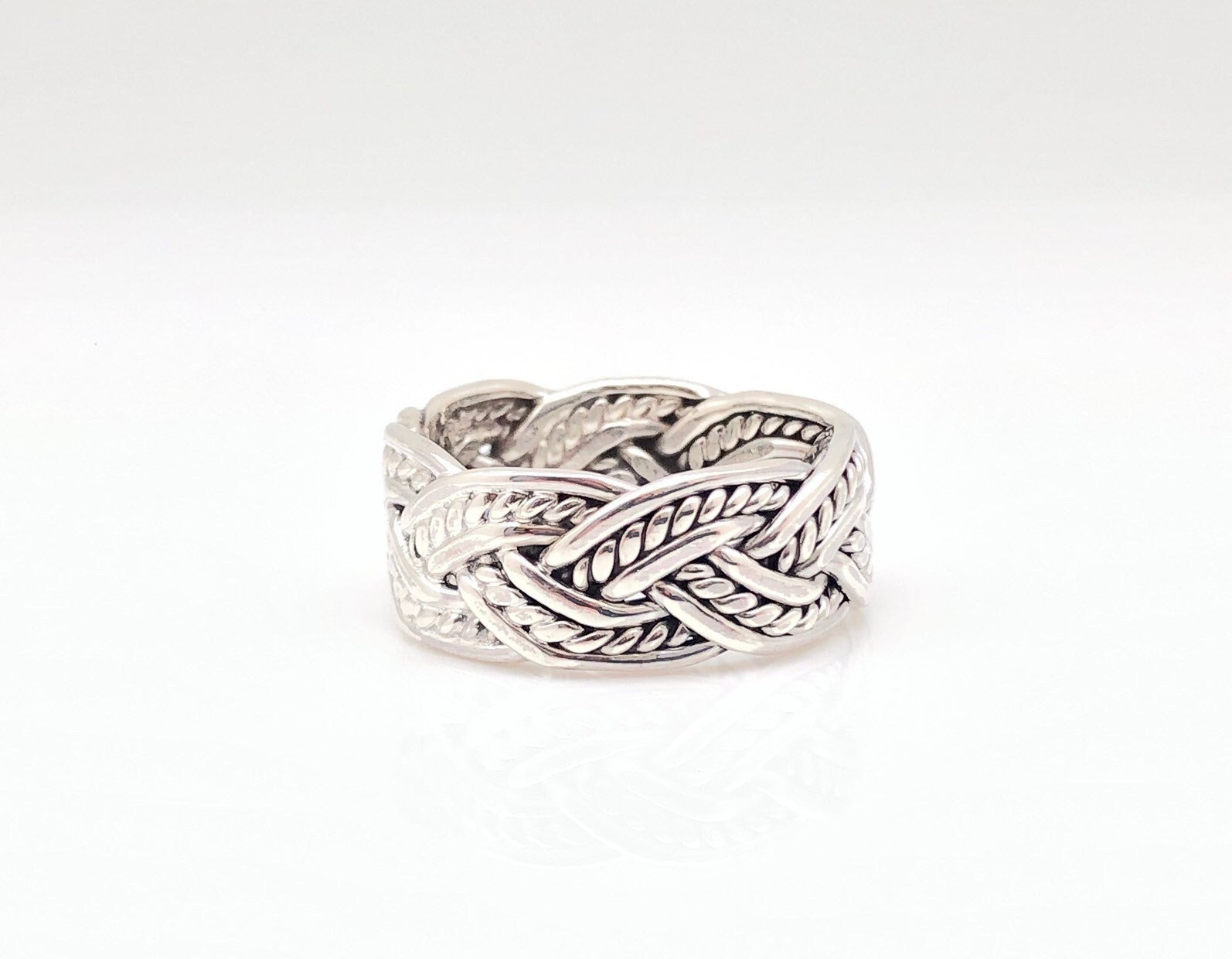 Braided Rope Silver Ring // 925 Sterling Silver // Celtic Ring - Etsy
