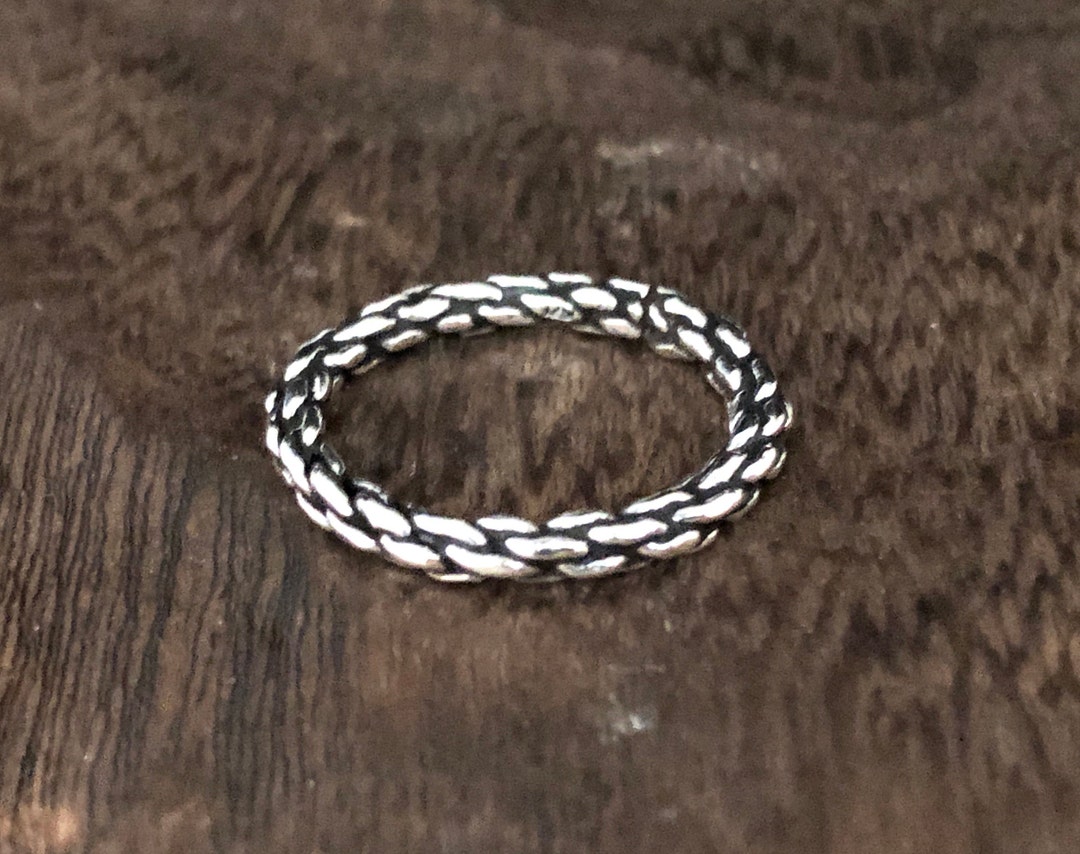 Oxidized Sterling Silver Rope Ring - Braided Band - Etsy