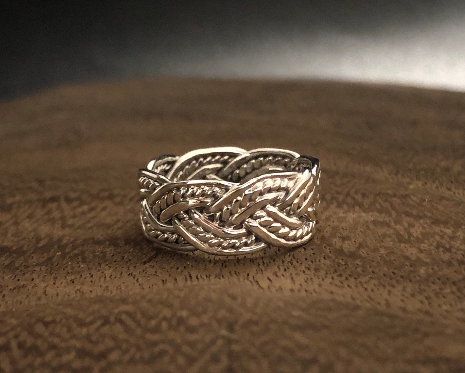Braided Rope Silver Ring // 925 Sterling Silver // Celtic Ring - Etsy