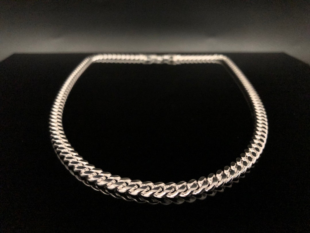 Round Curb Chain Necklace // 925 Sterling Silver // Medium Weight Curb ...