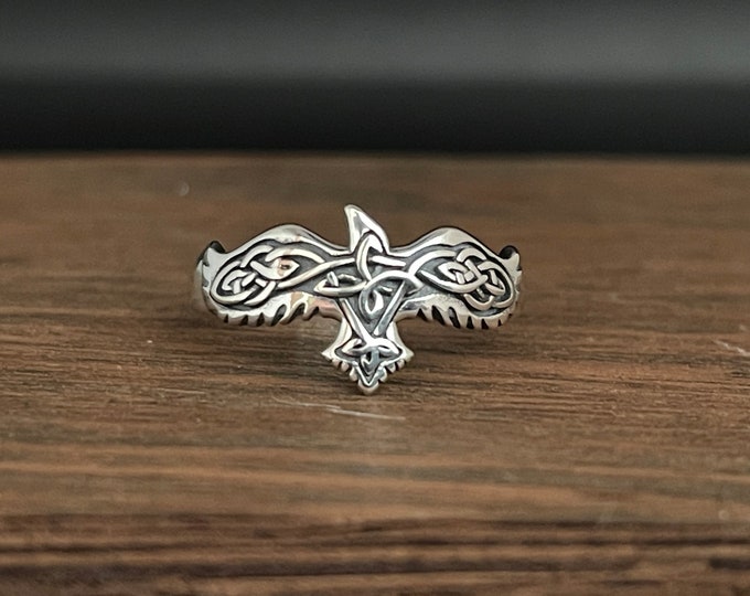 Celtic Raven Ring // 925 Sterling Silver // Sterling Celtic - Etsy