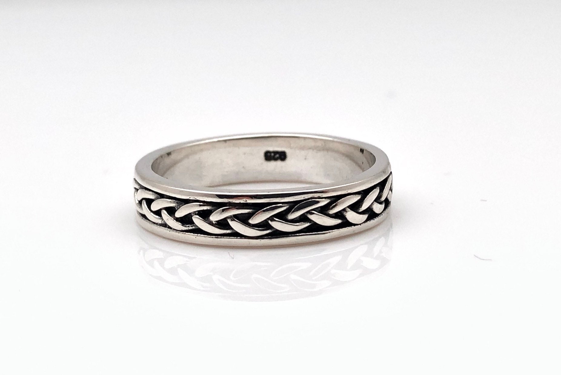 Braid Silver Ring Celtic Braid Silver Ring Sterling Braid - Etsy