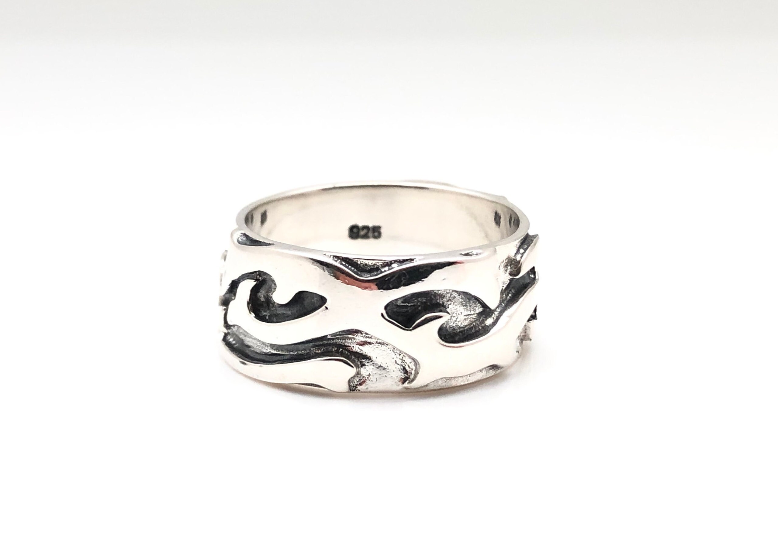 Silver Flame Ring // 925 Sterling Silver // Oxidized Flame - Etsy UK