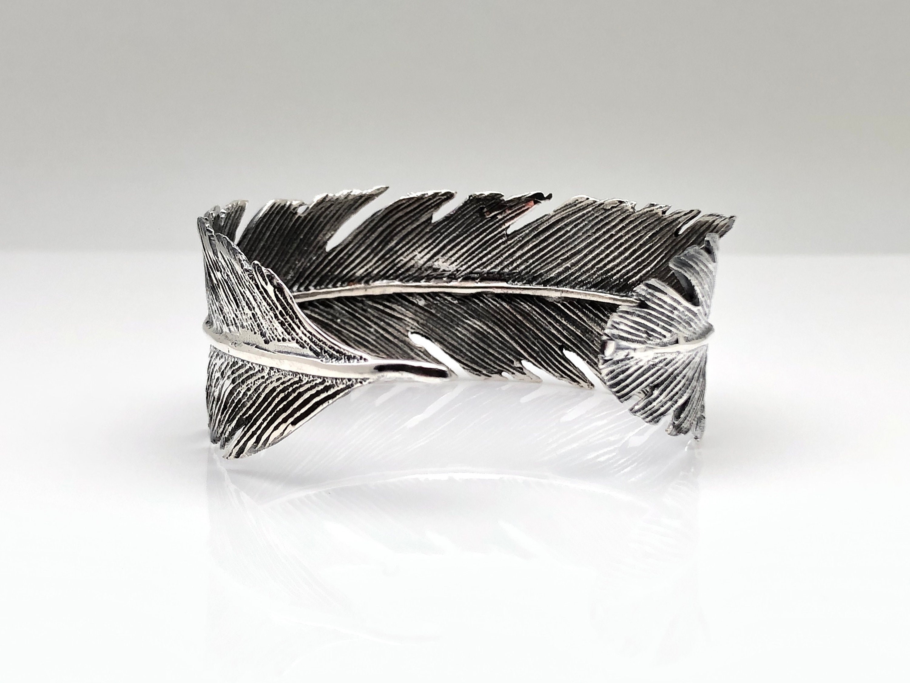 Feather Bracelet Silver Feather Bracelet Silver Feather | Etsy