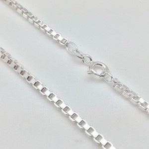 Heavy Silver Link Box Chain // 925 Sterling Silver // 2.4mm Gage ...
