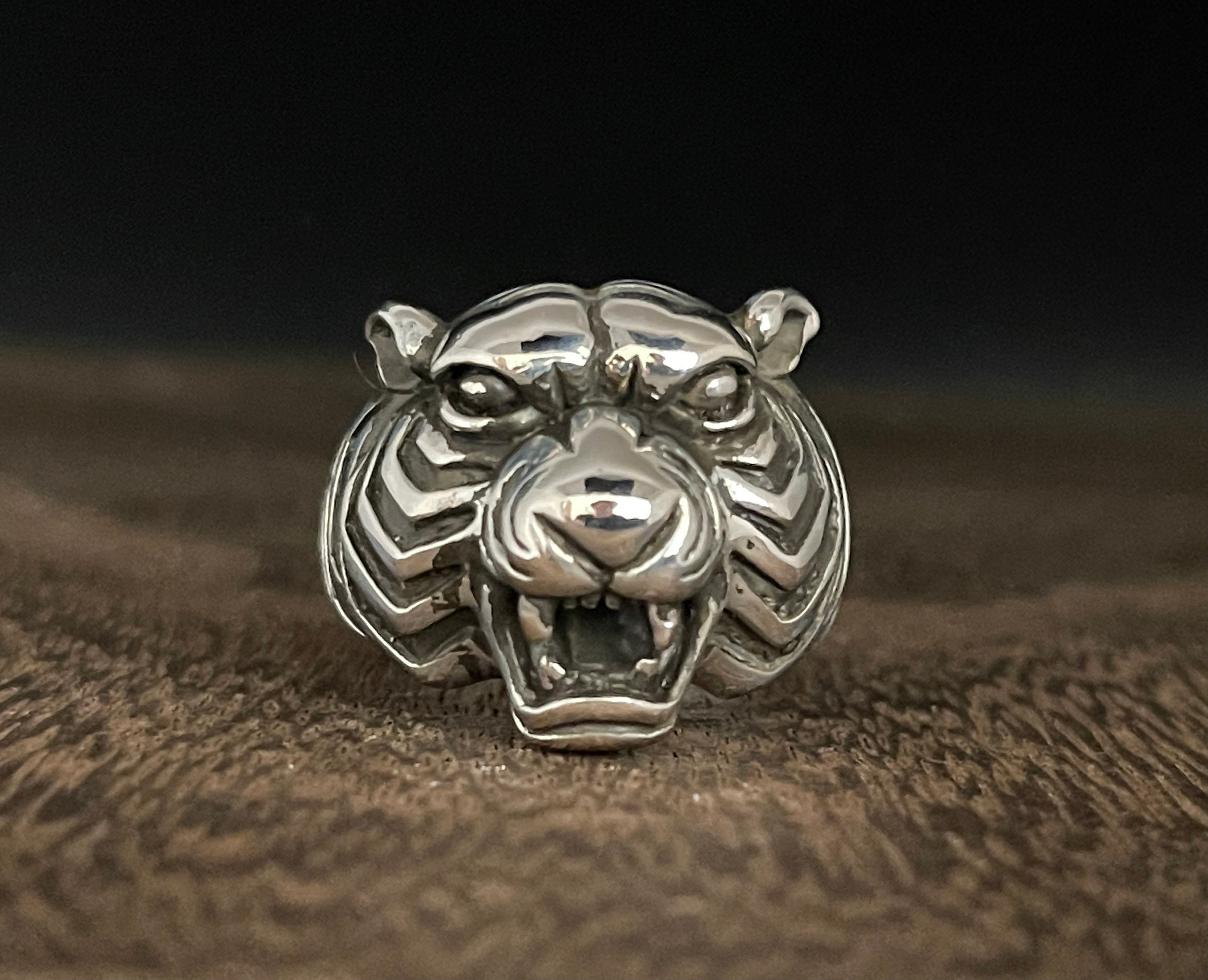 Silver Tiger Ring // 925 Sterling Silver // Tiger Ring - Etsy