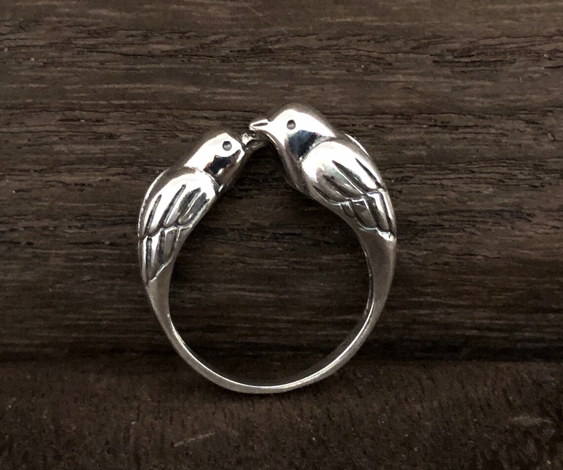 Sparrows Ring Silver Sparrow Ring // Silver Bird Ring // - Etsy
