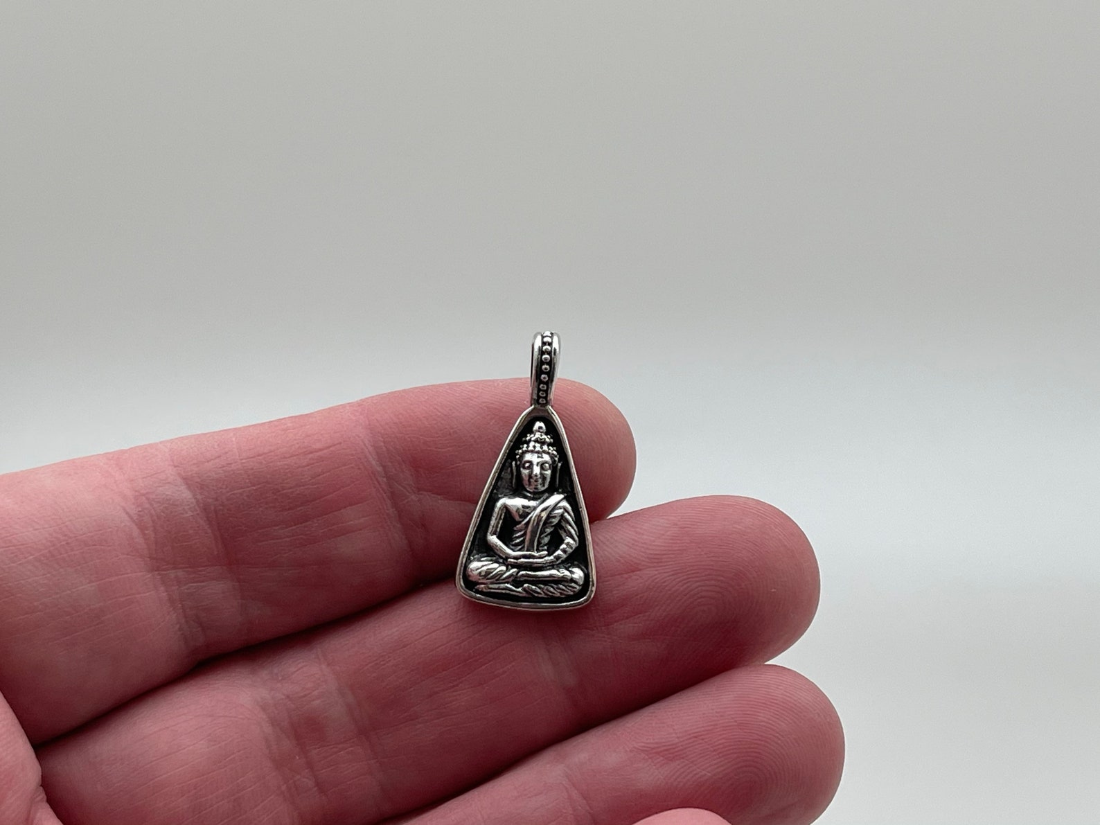 Meditating Buddha Pendant Buddha Charm 925 Sterling Silver | Etsy