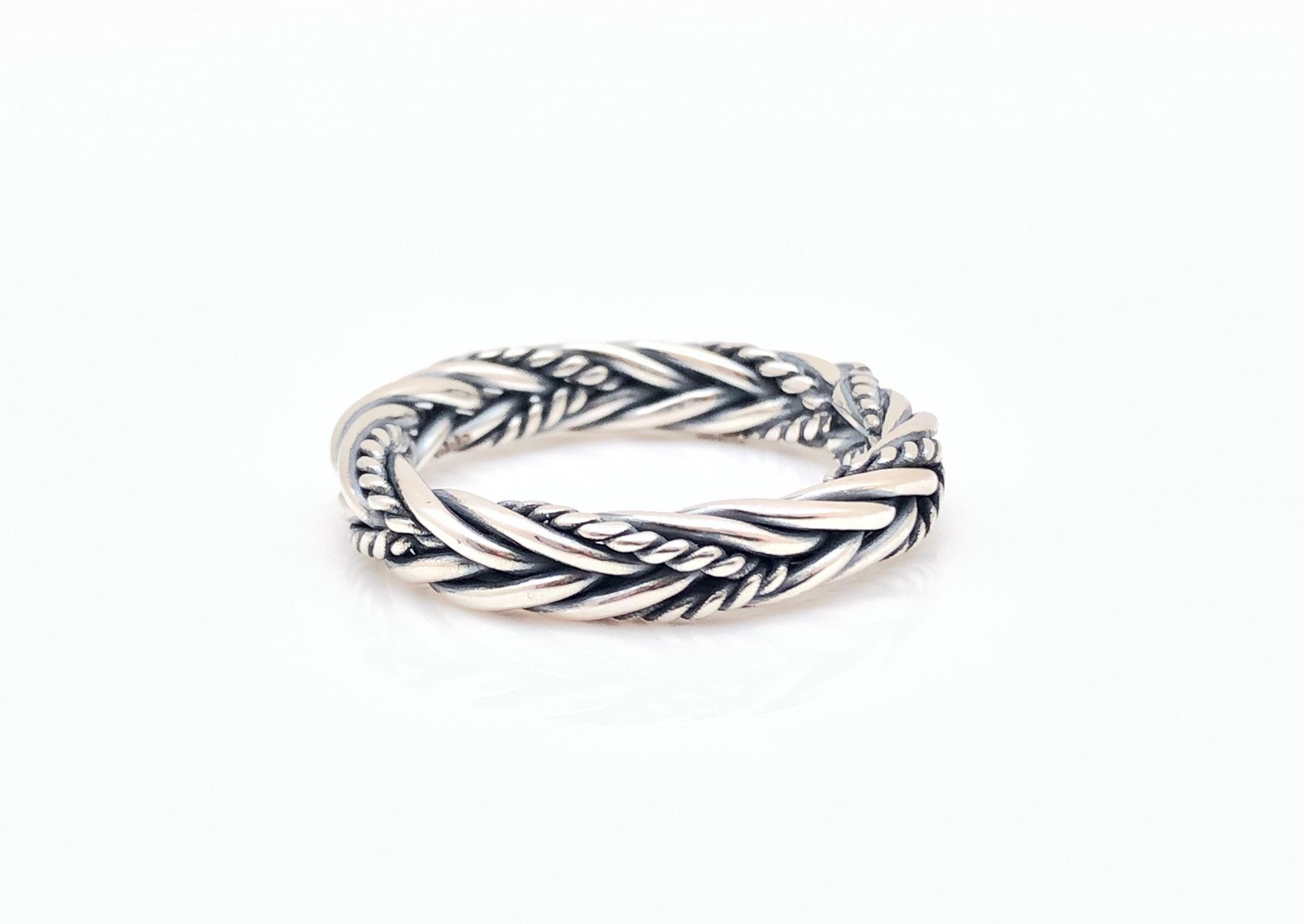 Rustic Rope Braid Silver Ring // 925 Sterling Silver // Celtic - Etsy