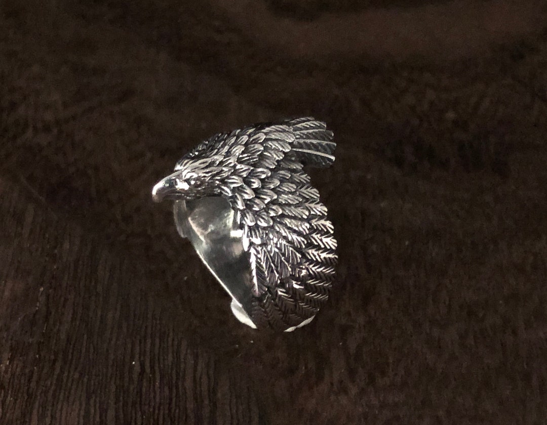 Eagle Ring // 925 Sterling Silver // Oxidized // Sterling Eagle Ring - Etsy