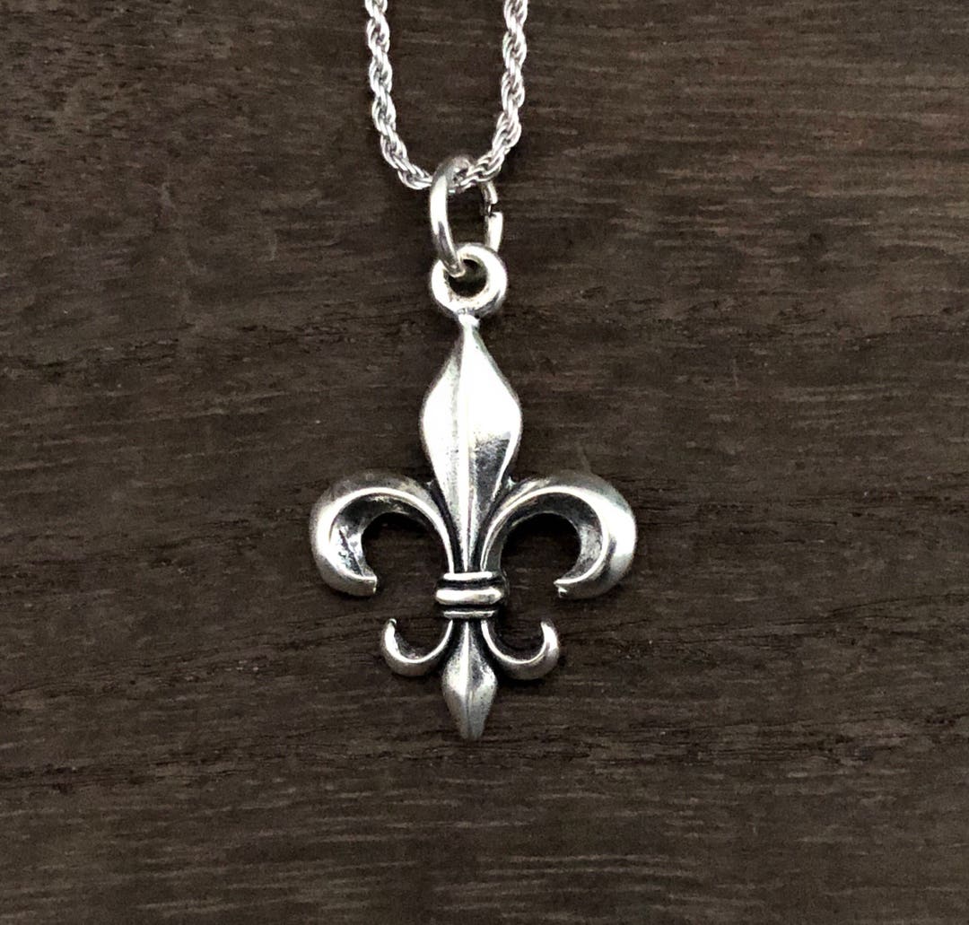 Fleur De Lis Pendant// 925 Sterling Silver // Silver Fleur De Lise ...