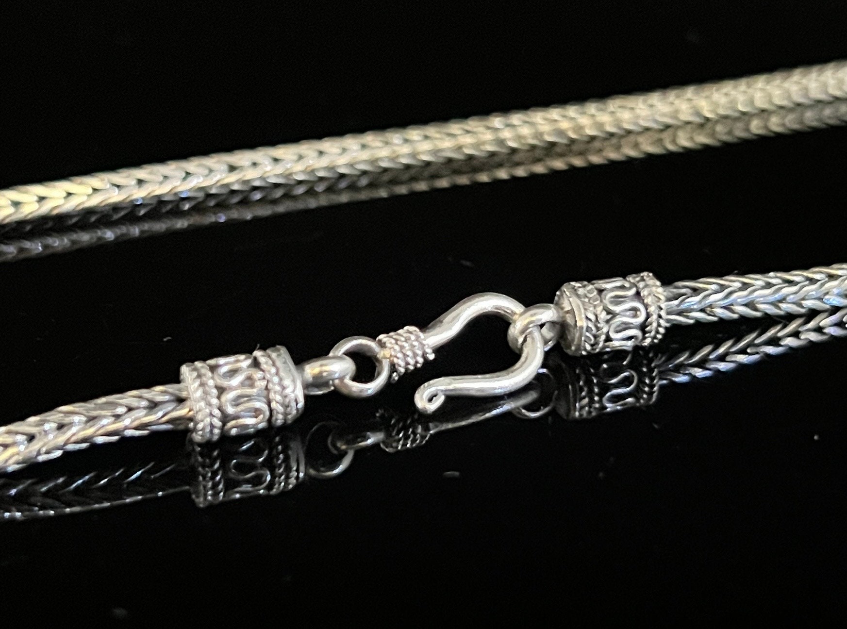 Squared Silver Wheat Chain // 925 Sterling Silver // 2.5mm // Handmade ...