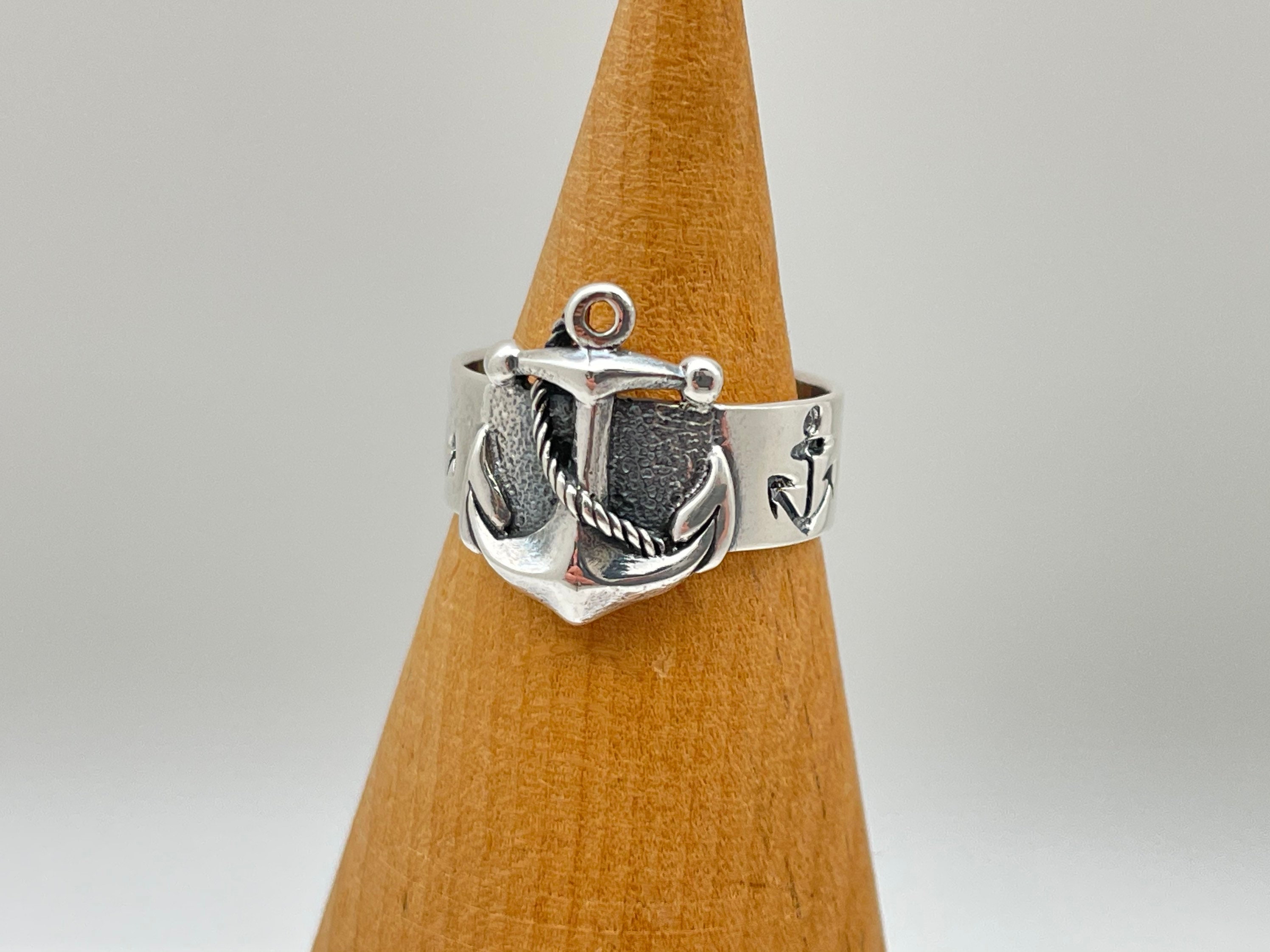 Silver Anchor Ring // 925 Sterling Silver // Nautical Ring | Etsy