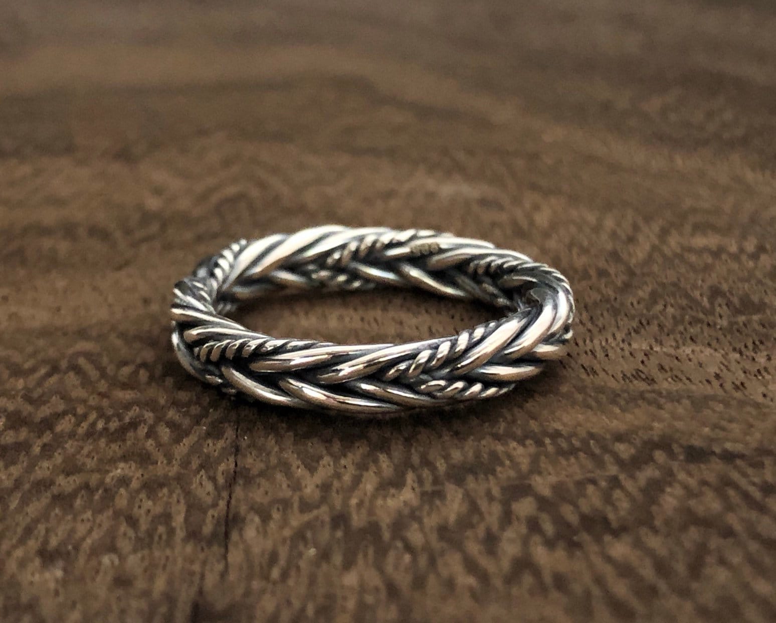 Rustic Rope Braid Silver Ring // 925 Sterling Silver // Celtic | Etsy