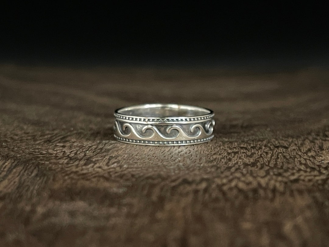 Silver Wave Ring // Oxidized Wave Ring // 925 Sterling Silver // Sizes ...