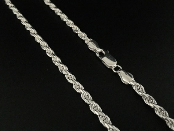 Rope Chain // Thick Rope Chain // Heavy Silver Rope Chain // | Etsy