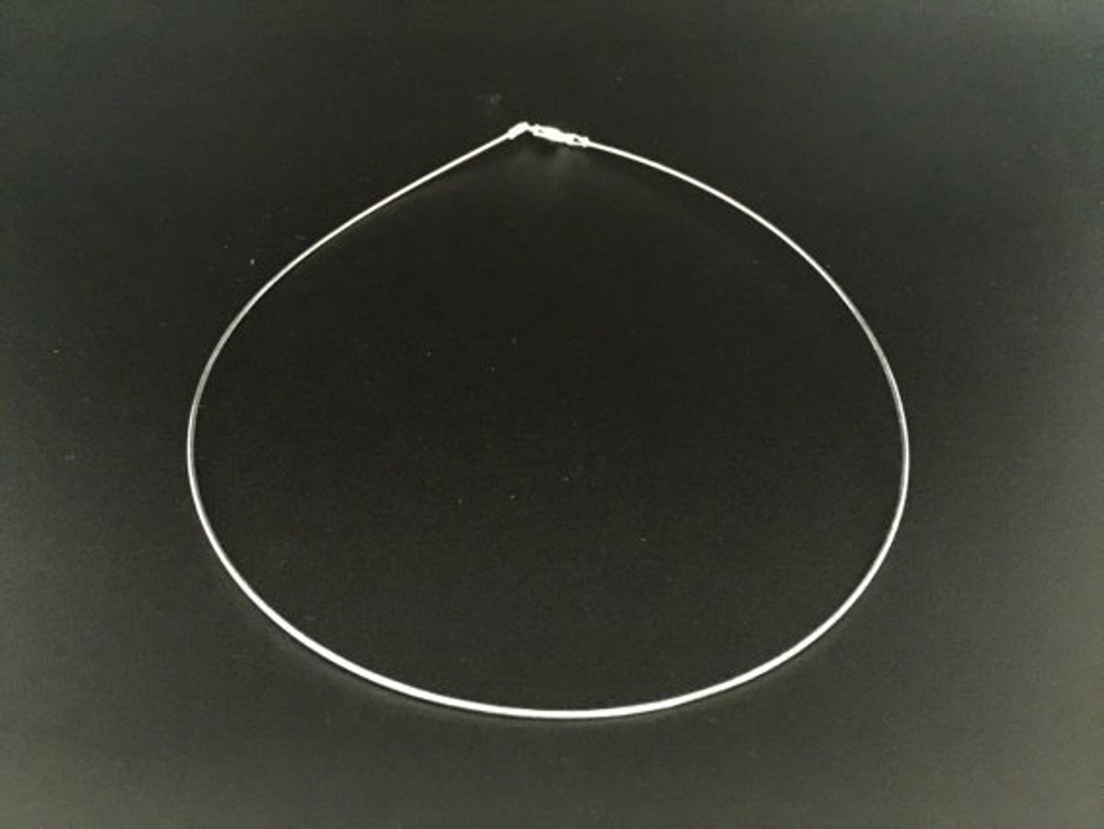 Thin Silver Wire Choker // 925 Sterling Silver // 1.5mm Gage // Lobster ...