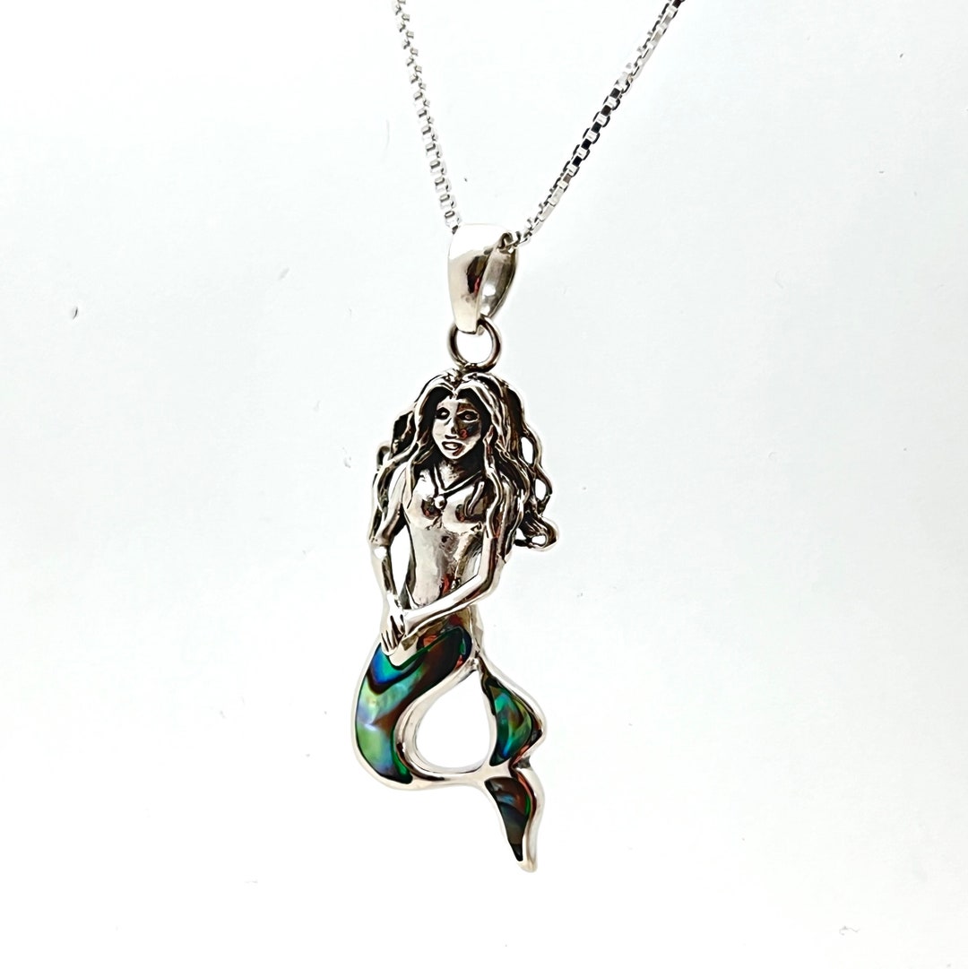 Handmade Sterling Silver Mermaid Pendant With Abalone - Etsy