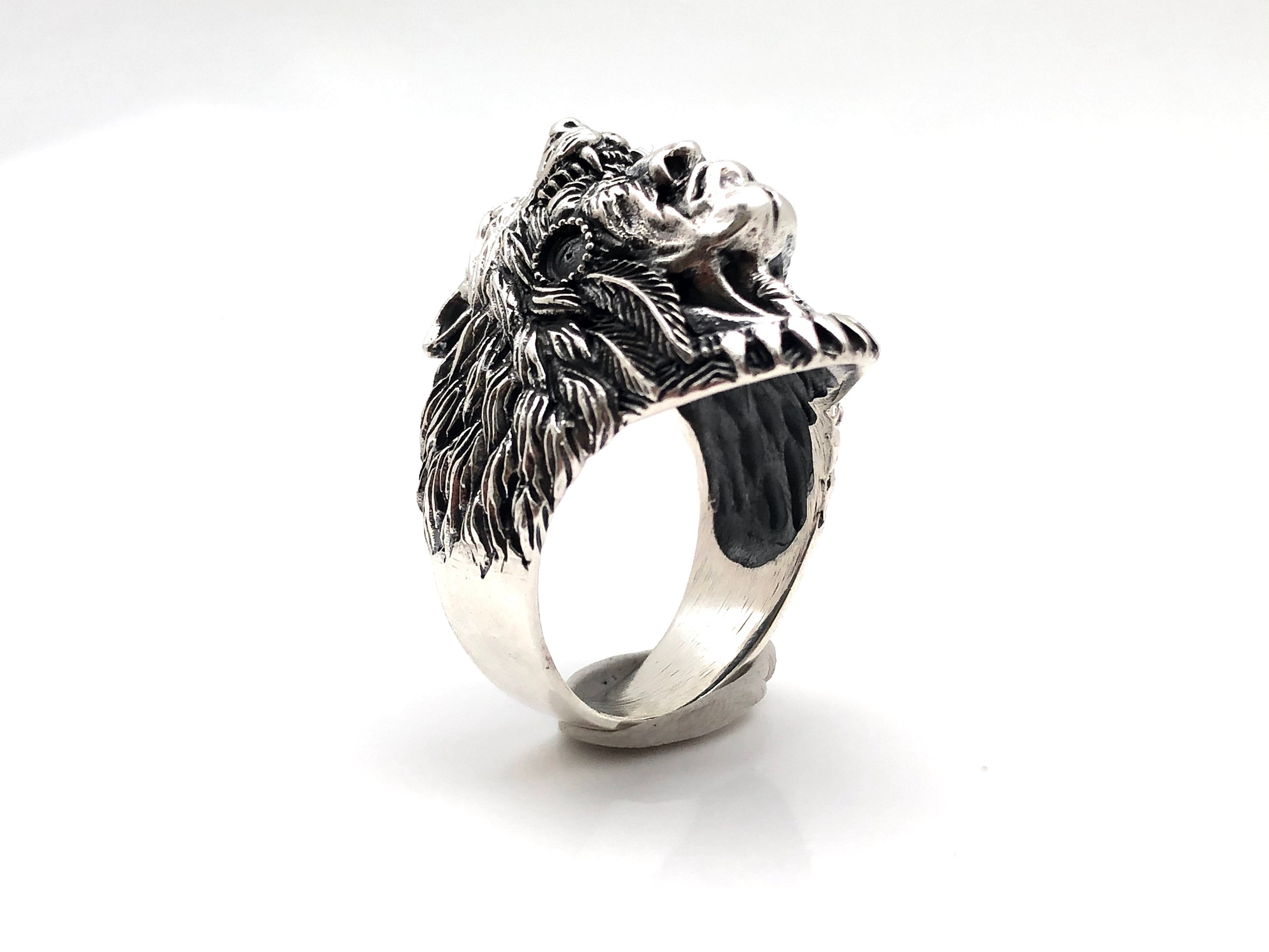 Indian Head Chief Lion Ring // 925 Sterling Silver // | Etsy