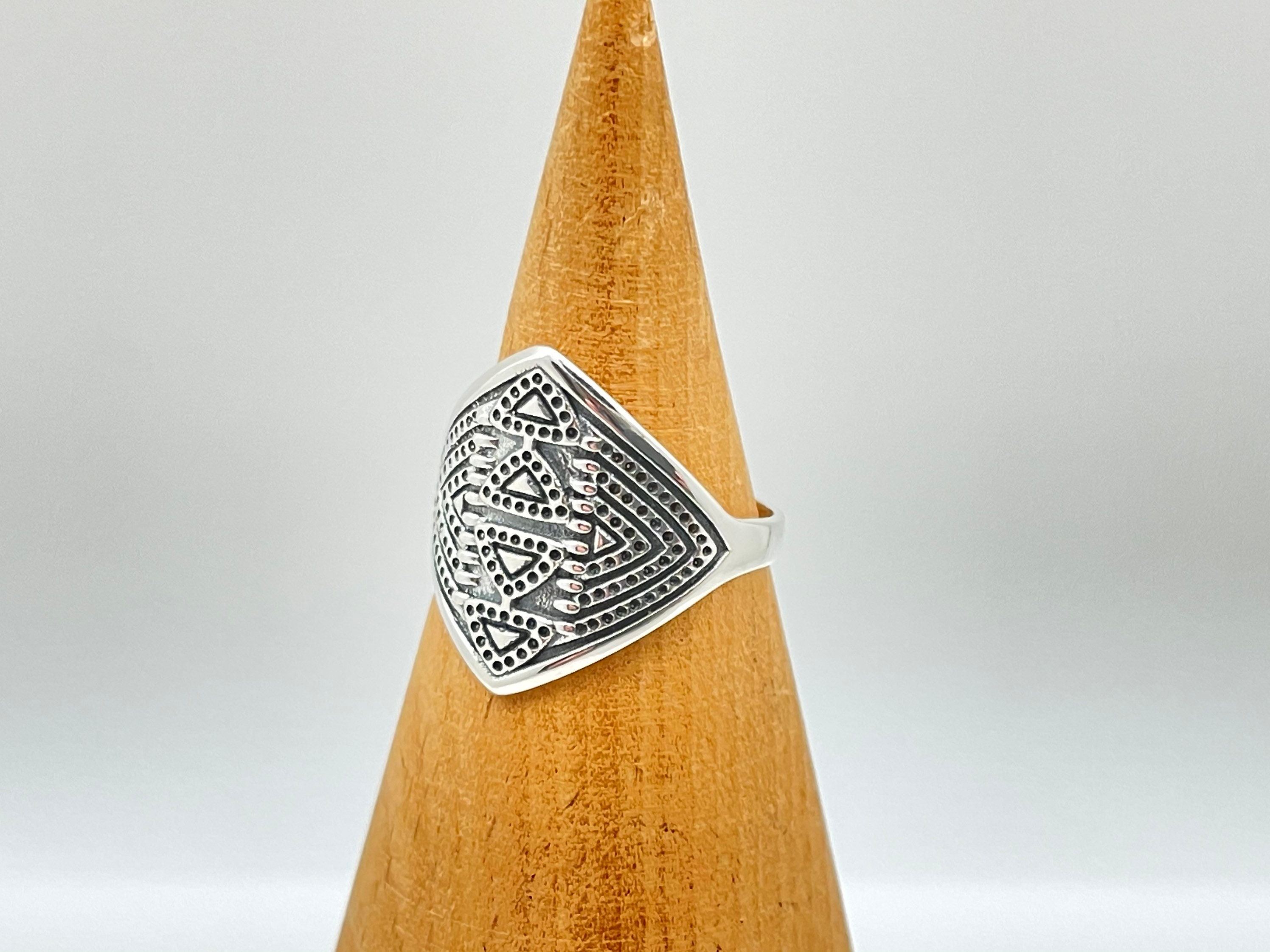 Aztec Silver Ring 925 Sterling Silver | Etsy
