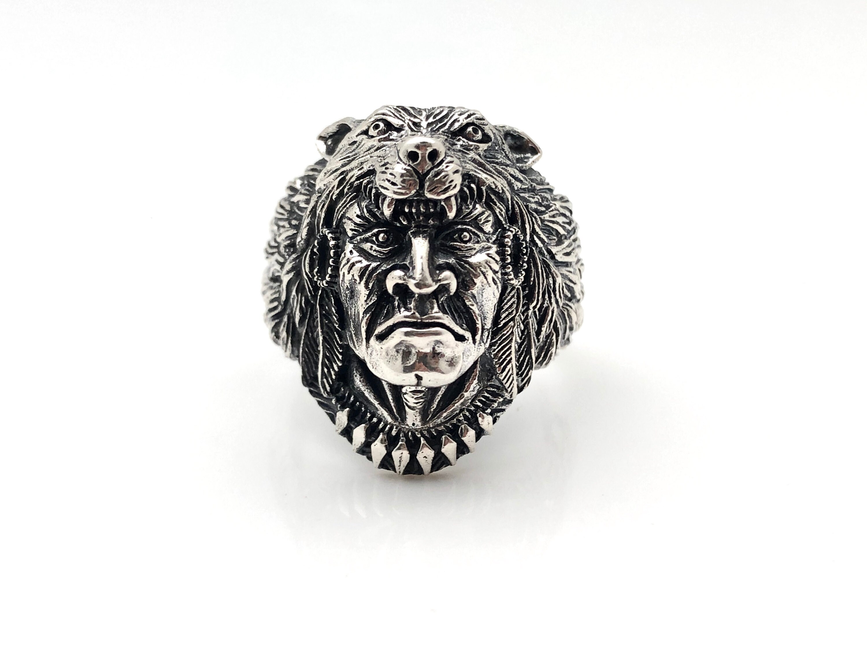 Indian Head Chief Lion Ring // 925 Sterling Silver // | Etsy