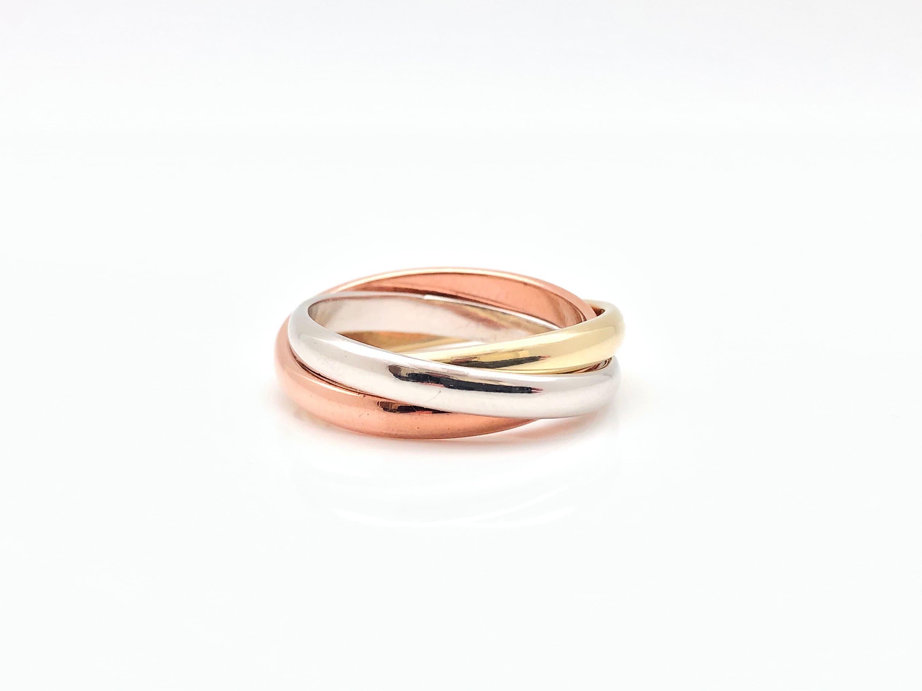 Three Tone Rolling Ring // Triple Band Rolling Ring // 925 Sterling ...