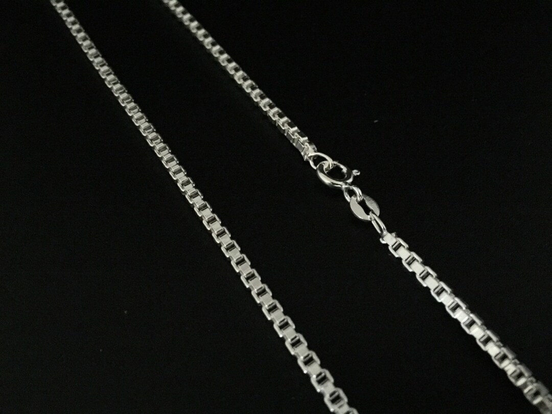 Heavy Silver Link Box Chain // 925 Sterling Silver // 2.4mm Gage ...