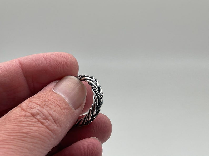 Rustic Rope Braid Silver Ring // 925 Sterling Silver // Celtic - Etsy