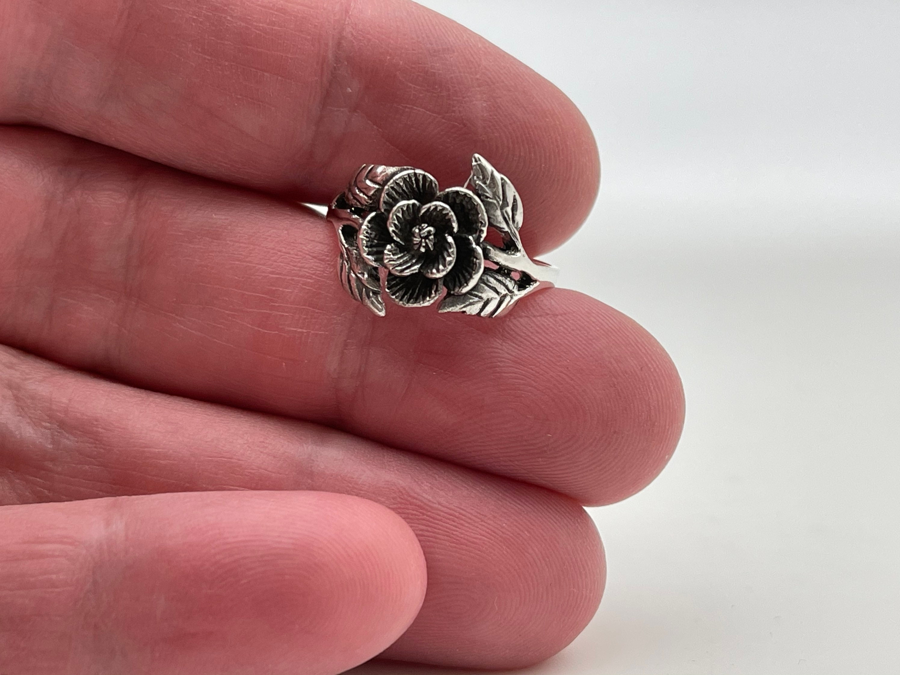 Silver Rose Ring // 925 Sterling Silver - Etsy