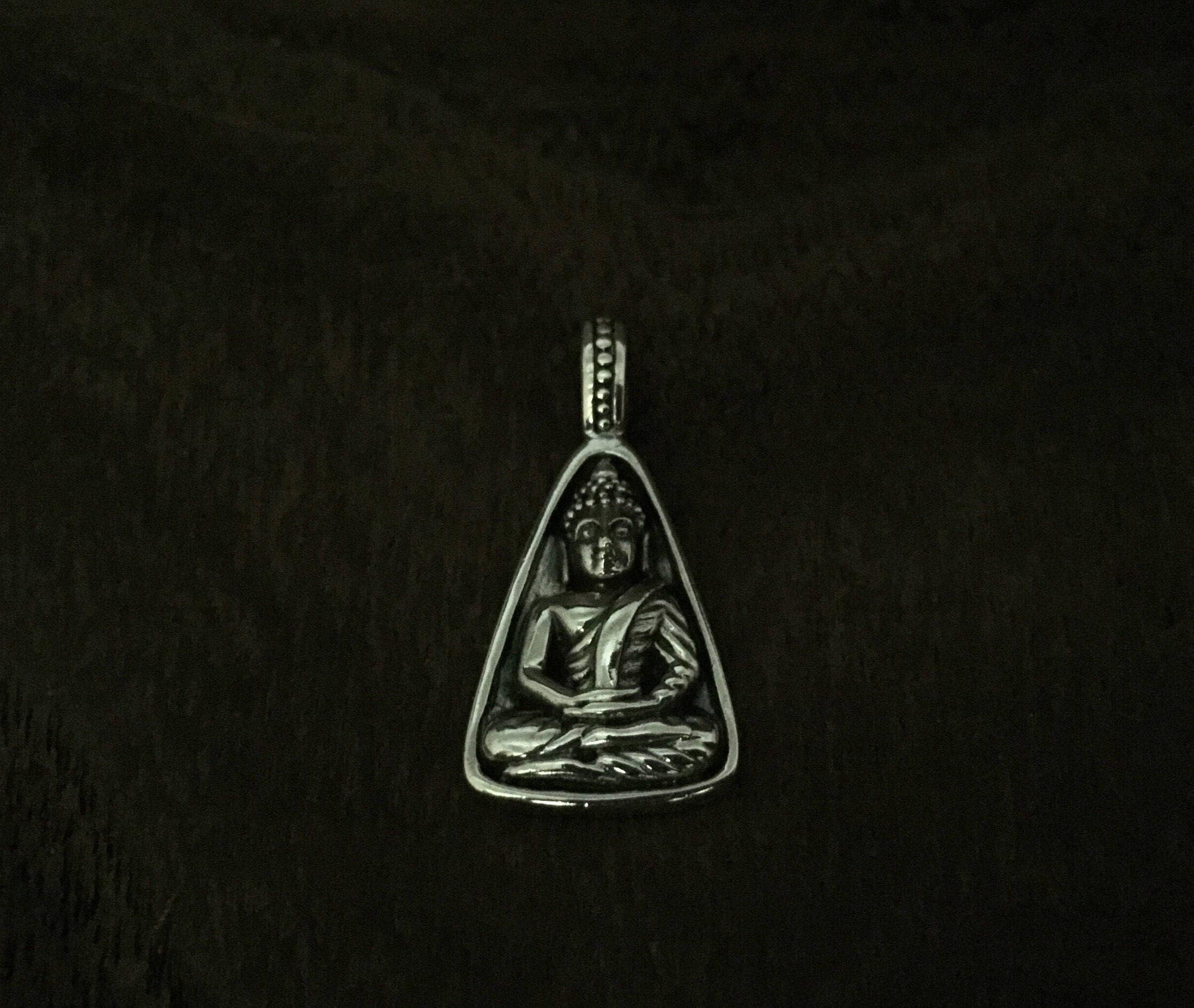 Meditating Buddha Pendant Buddha Charm 925 Sterling Silver | Etsy