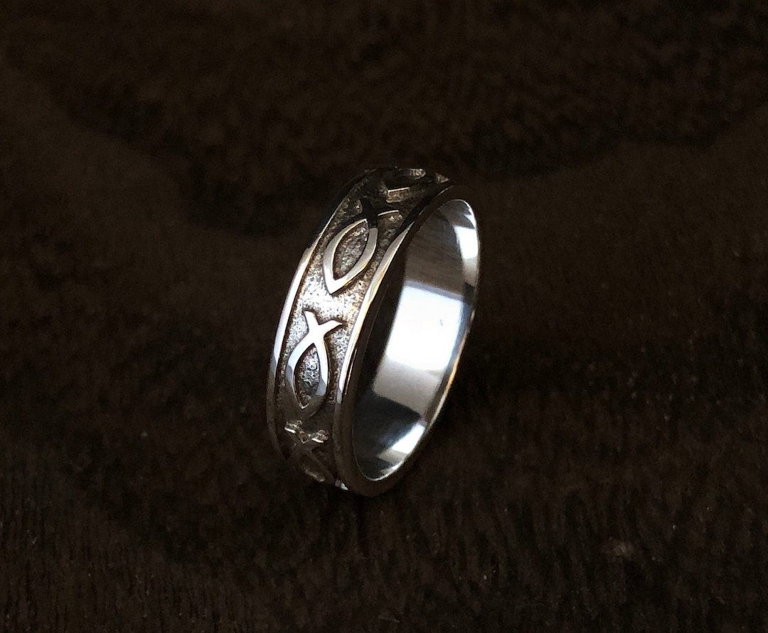 Christian Fish Ring // Ichthyus Ring // Silver Christian Fish Ring ...