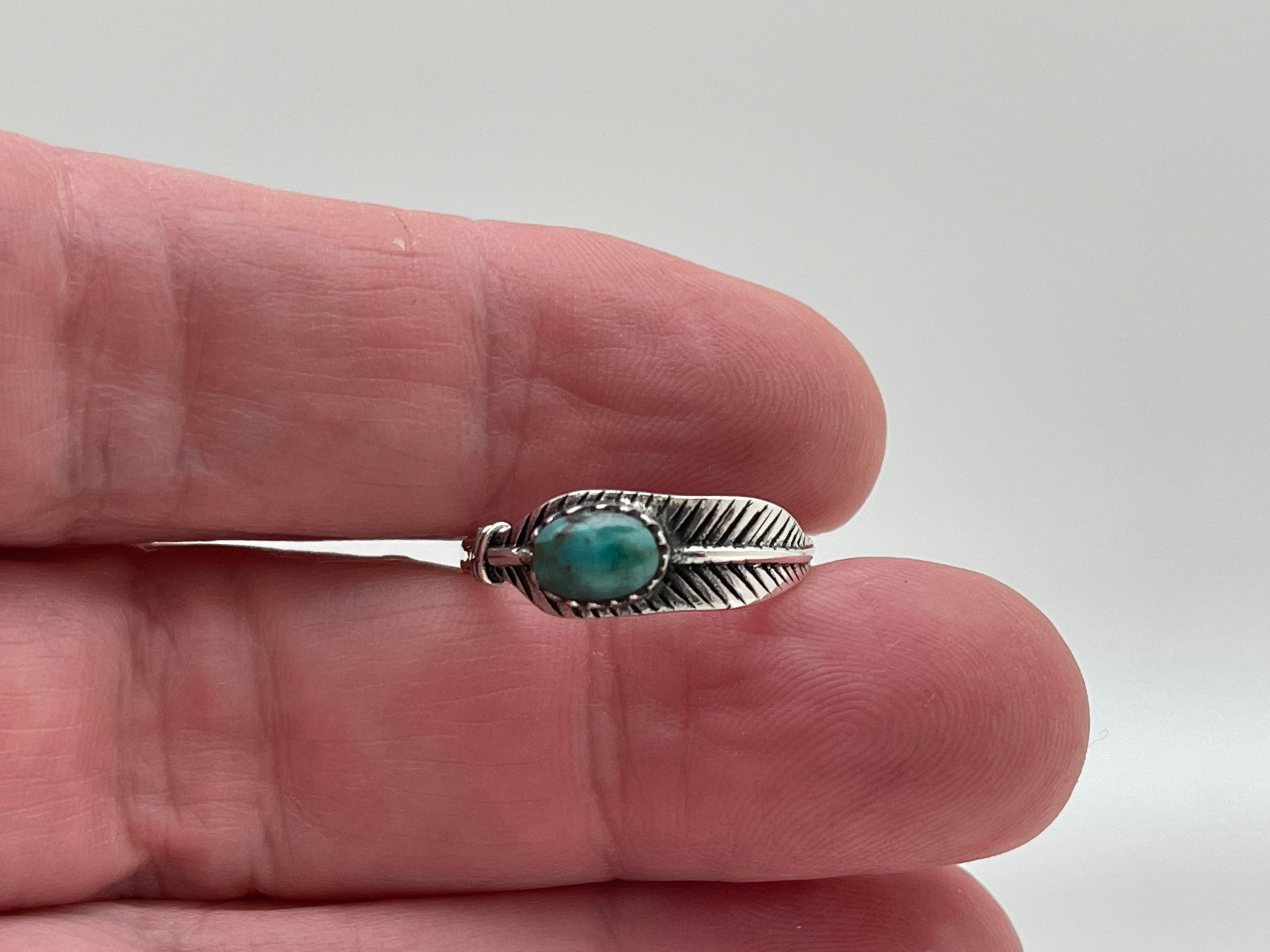 Sterling Turquoise Feather Ring // Silver Feather Ring // 925 - Etsy