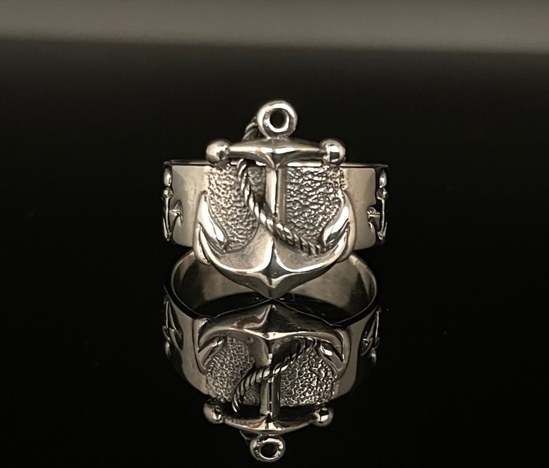 Silver Anchor Ring // 925 Sterling Silver // Nautical Ring | Etsy