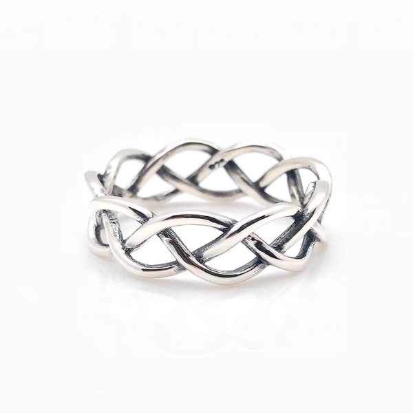 Silver Braided Ring - Etsy
