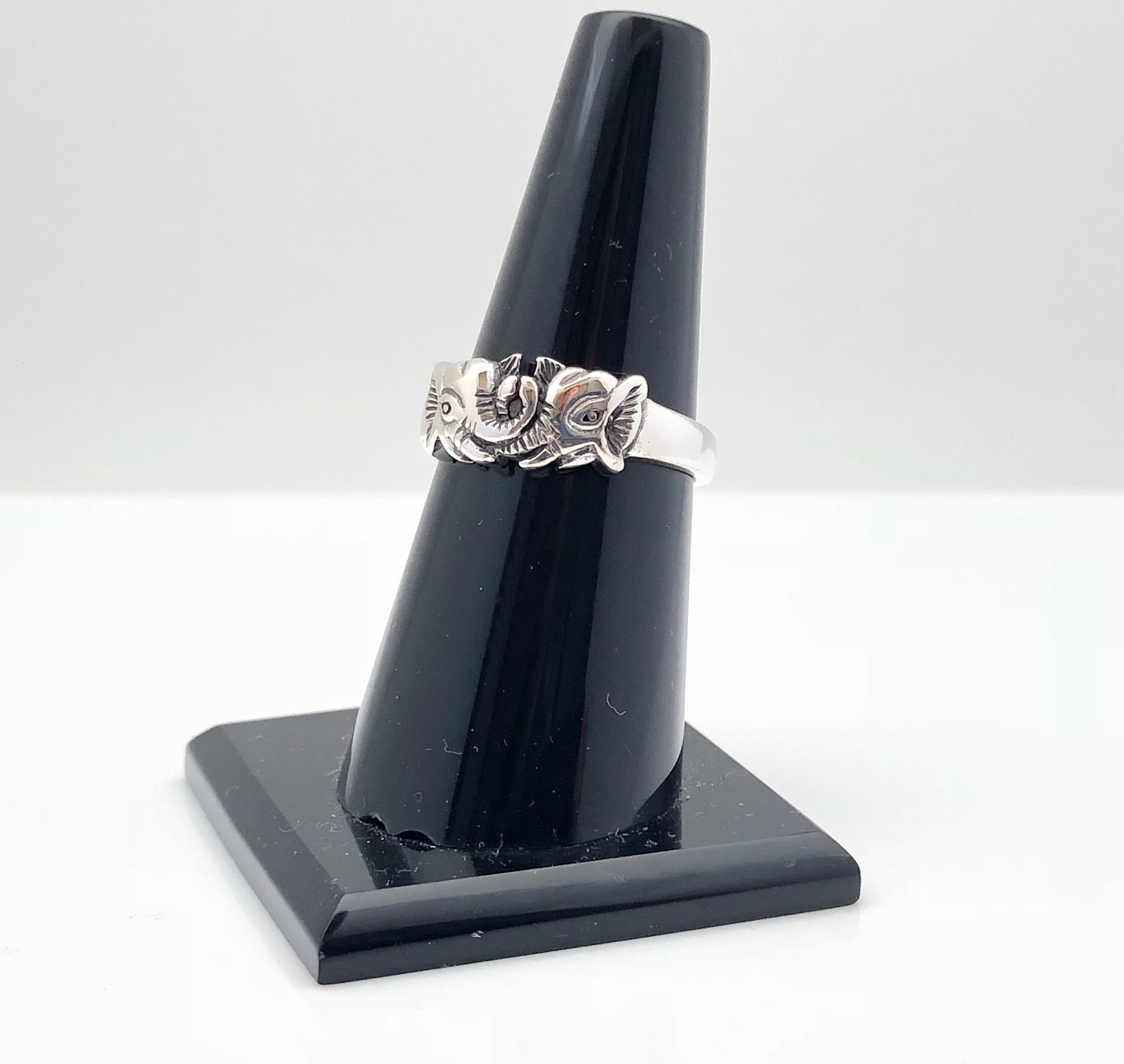 Lucky Elephants Ring // Silver Elephant Ring // 925 Sterling Silver ...