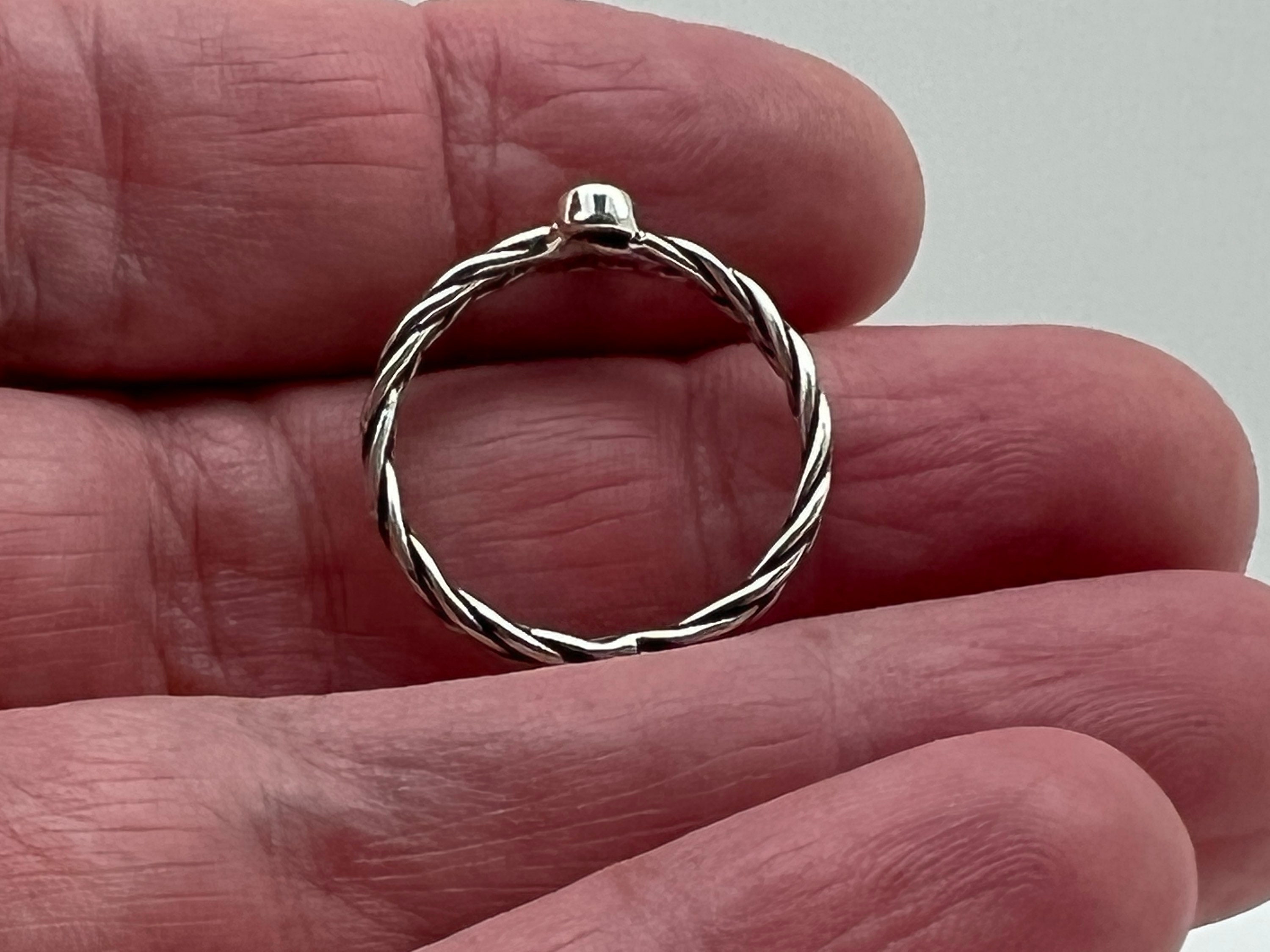 Thin Braid Turquoise Ring // 925 Sterling Silver // Braided - Etsy