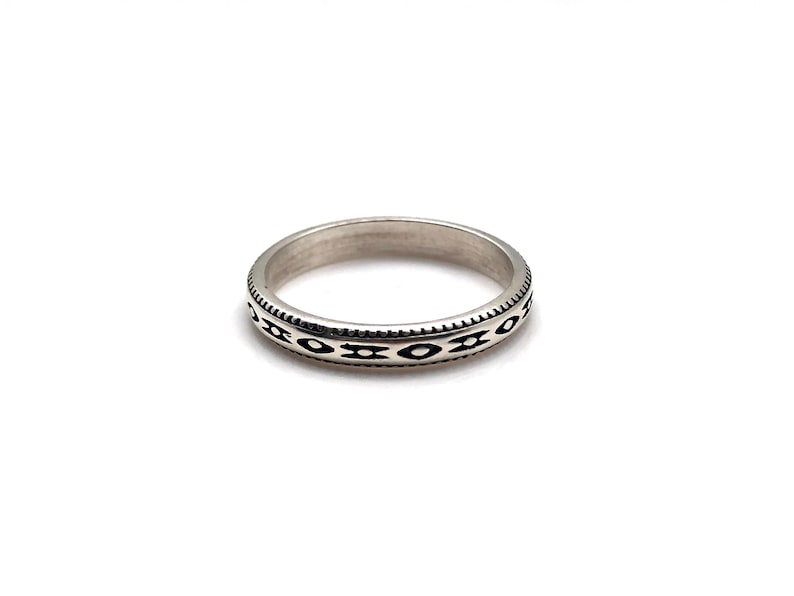 Thin Aztec Band Silver Ring 925 Sterling Silver - Etsy
