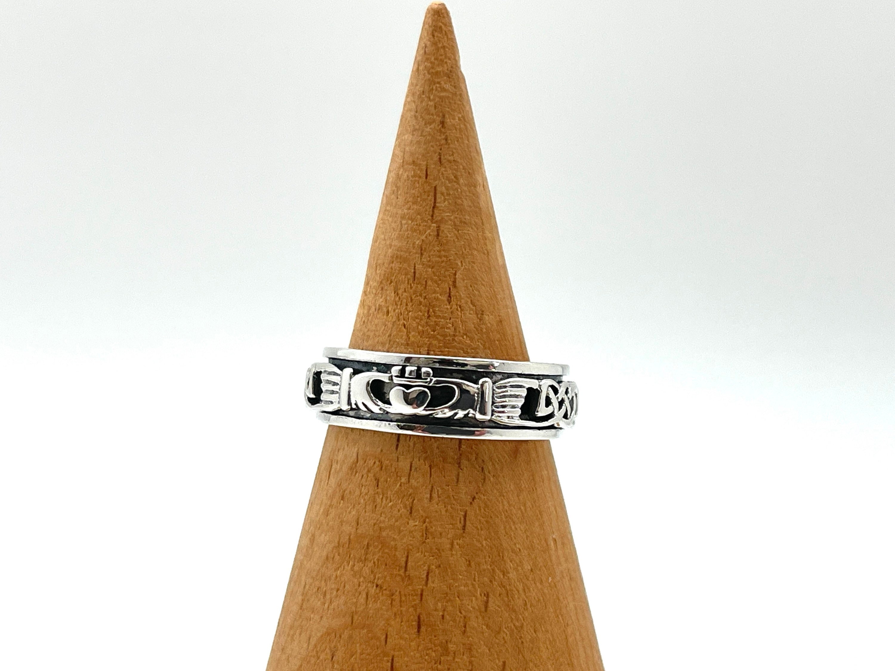 Claddagh Spin Ring 925 Sterling Silver Fidget Spin Ring - Etsy