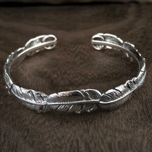 Feathers Cuff Bracelet Silver Feather Bracelet Silver Feather Cuff ...