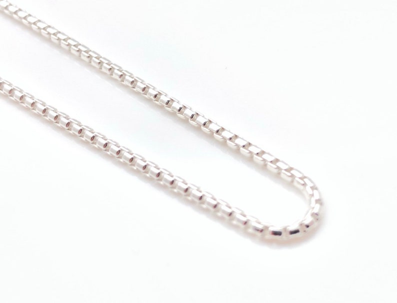 Round Box Chain // Sterling Silver // 1.5mm Round Box Pendant | Etsy