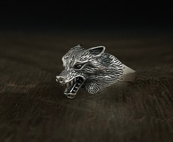 Sterling Wolf Ring 925 Sterling Silver | Etsy