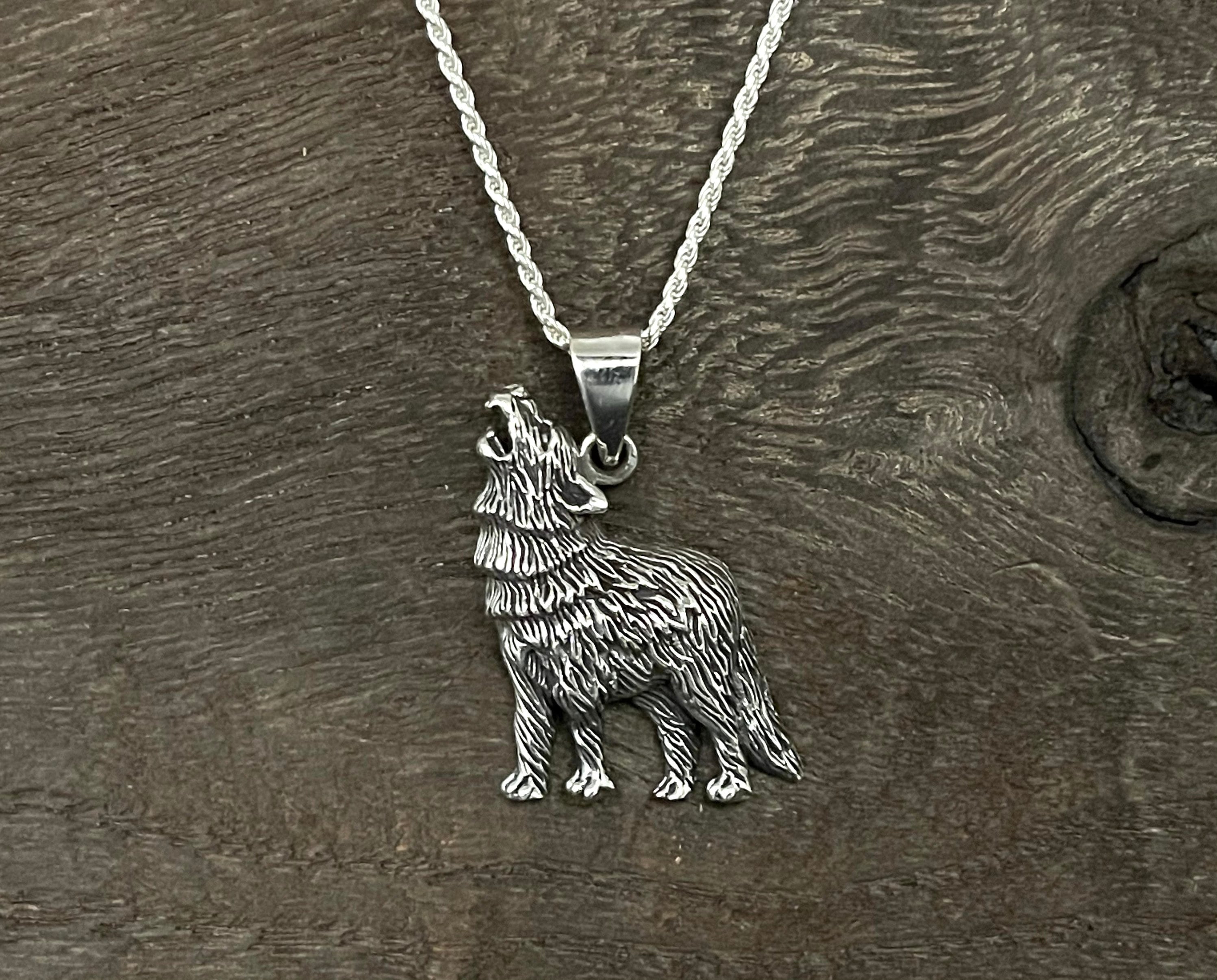 Howling Wolf Pendant Spirit Wolf Pendant 925 Sterling - Etsy