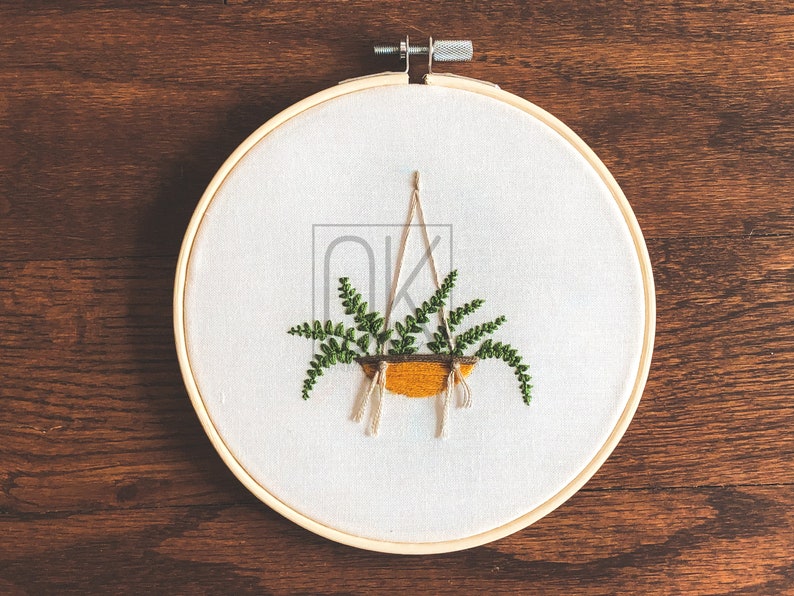 Vern the Fern Embroidery Pattern PDF Download Hand - Etsy