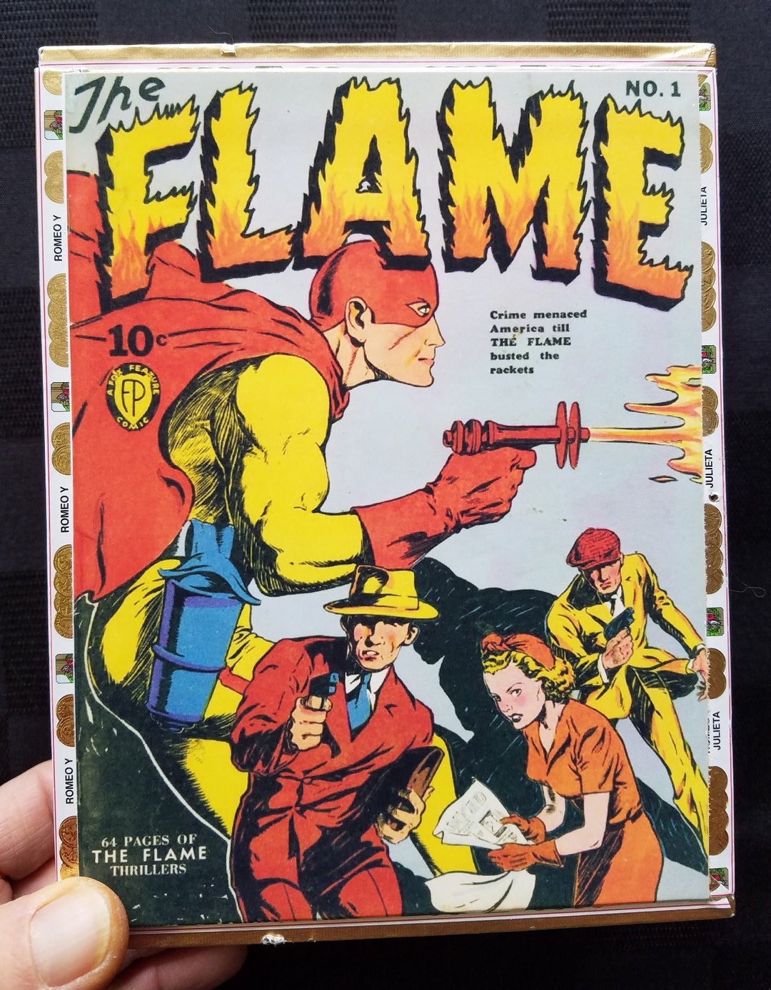 The Flame Comic Cigar Box: Golden Age Repurposed Decor - Etsy