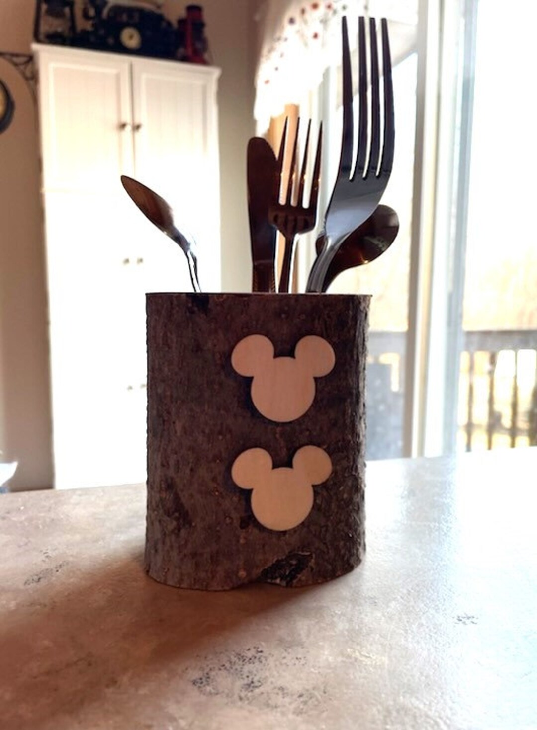 New Design Rustic Wood Log Mouse Silverware Holder! - Etsy