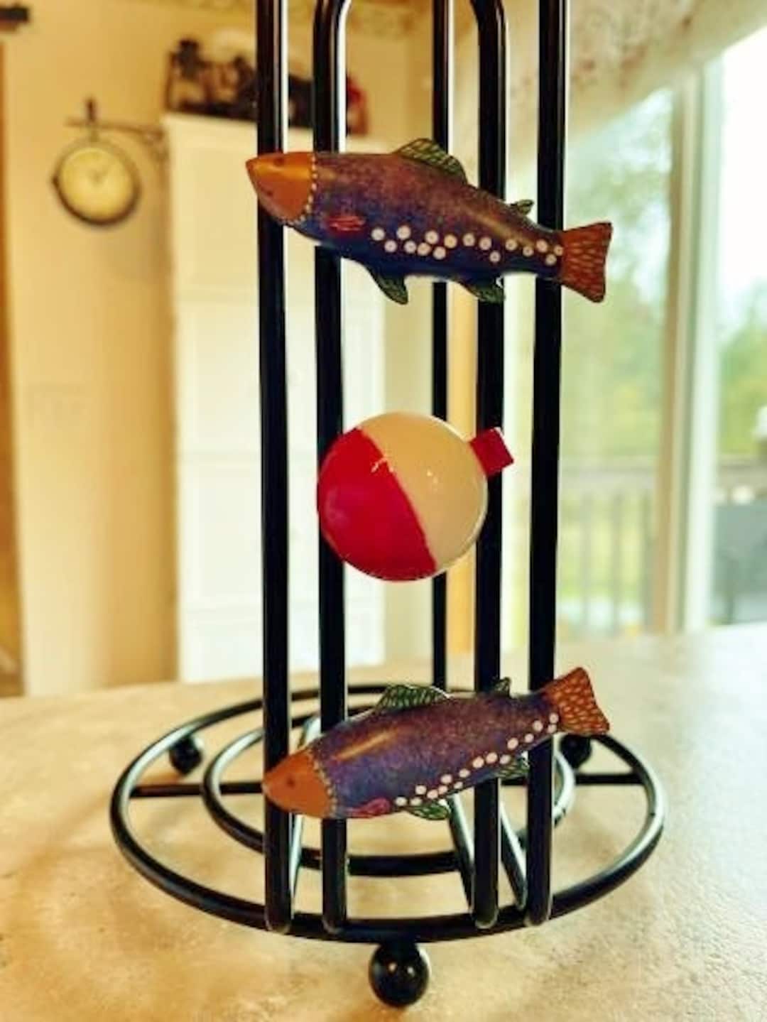 Rustic Cabin Fish With Bobber Paper Towel Holder - Etsy